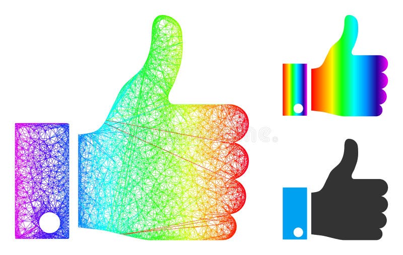 Spectrum Network Gradient Thumb Up Icon Stock Vector - Illustration of ...