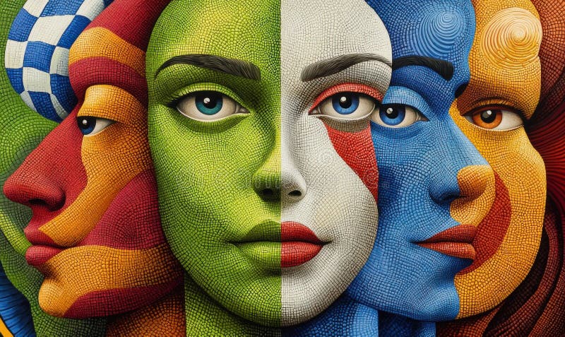 A Spectrum of Painted Faces Merge Together in this Intricate and ...