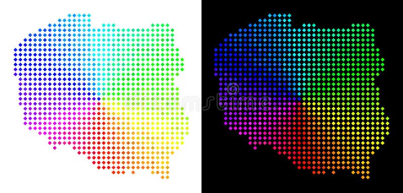 Spectrum Pixelated Europe Map Stock Vector - Illustration of location ...