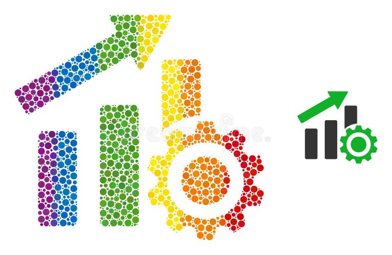 Spectrum Progress Chart Settings Composition Icon of Spheric Dots Stock ...