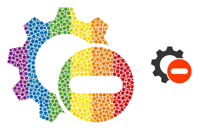 Spectrum Remove Settings Gear Composition Icon of Round Dots Stock ...