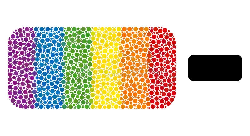 Spectrum Rounded Rectangle Collage Icon of Round Dots Stock Vector ...