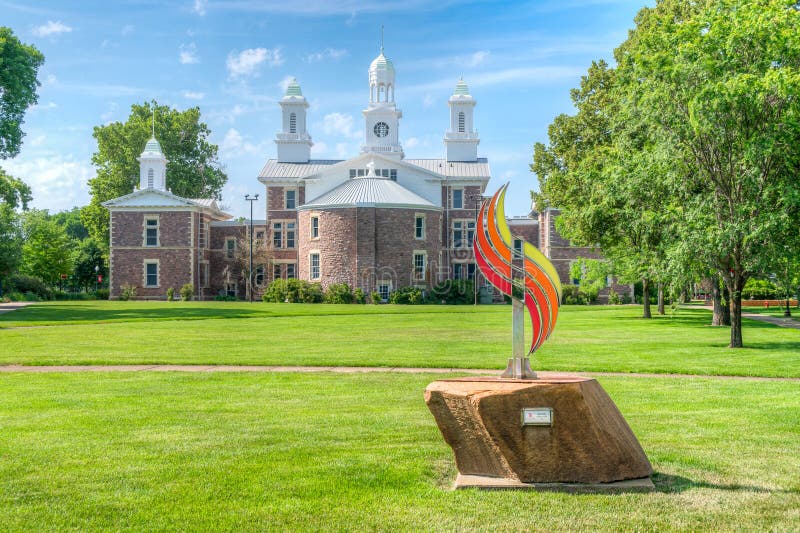 Spectrum Sculpture and Old Main at University of South Dakota Editorial ...