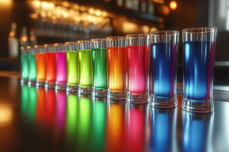 Spectrum of Shots on Modern Bar Stock Illustration - Illustration of ...