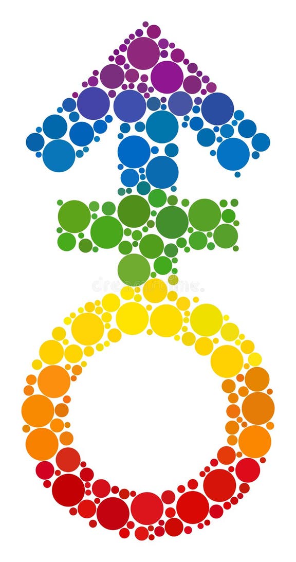 Spectrum Third Gender Symbol Collage Icon of Round Dots Stock Vector ...