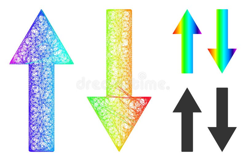 Spectrum Hatched Gradient Vertical Flip Arrows Icon Stock Vector ...