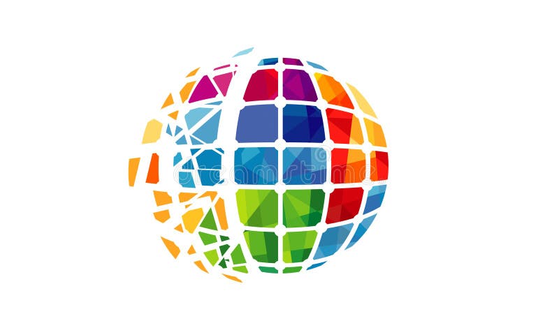 Spectrum World Pixel Polygons Logo Stock Vector - Illustration of ...