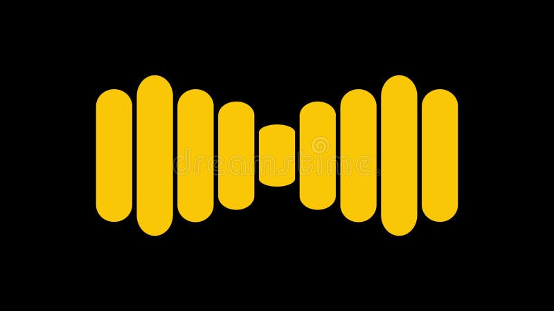 Spectrum Yellow Musical Sound Wave Set on a Black Background Stock ...