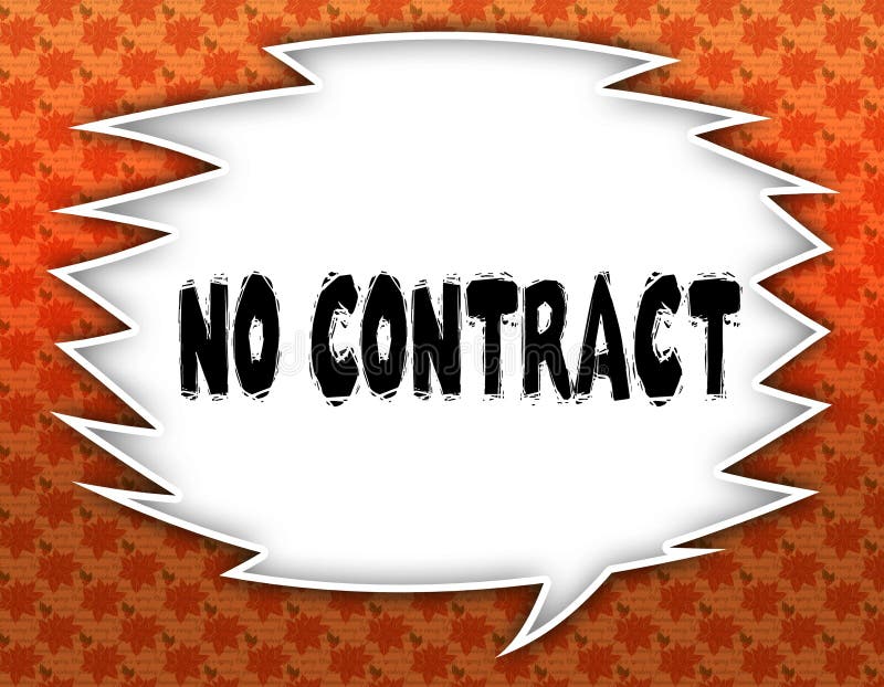 Speech Balloon with NO CONTRACT Text. Flowery Wallpaper Background ...