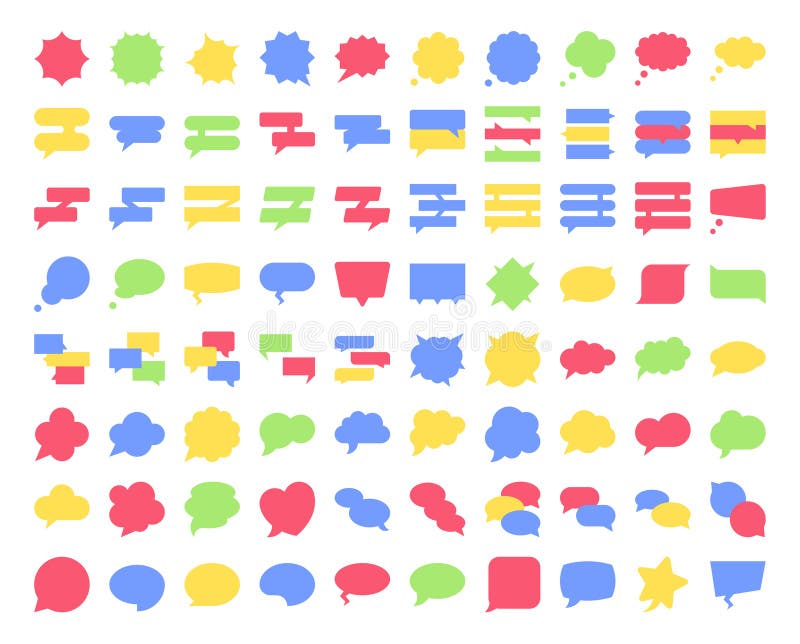 Speech Balloons Set, Flat Style Vector Illustration Stock Vector ... Speech Balloons Set, Flat Style Vector Illustration Stock Vector ...