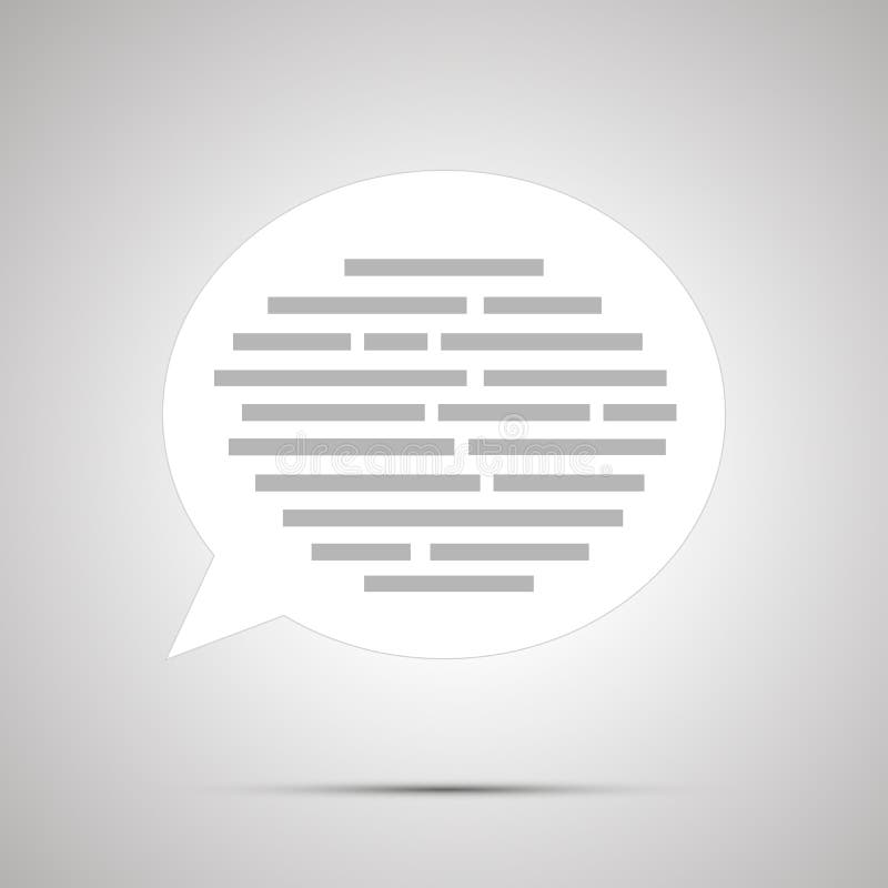 Speech Bubble with Abstract Gray Text Simple White Icon Stock ...