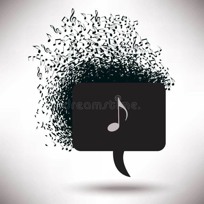 Speech Bubble Abuzz with Musical Notes Stock Vector - Illustration of ...