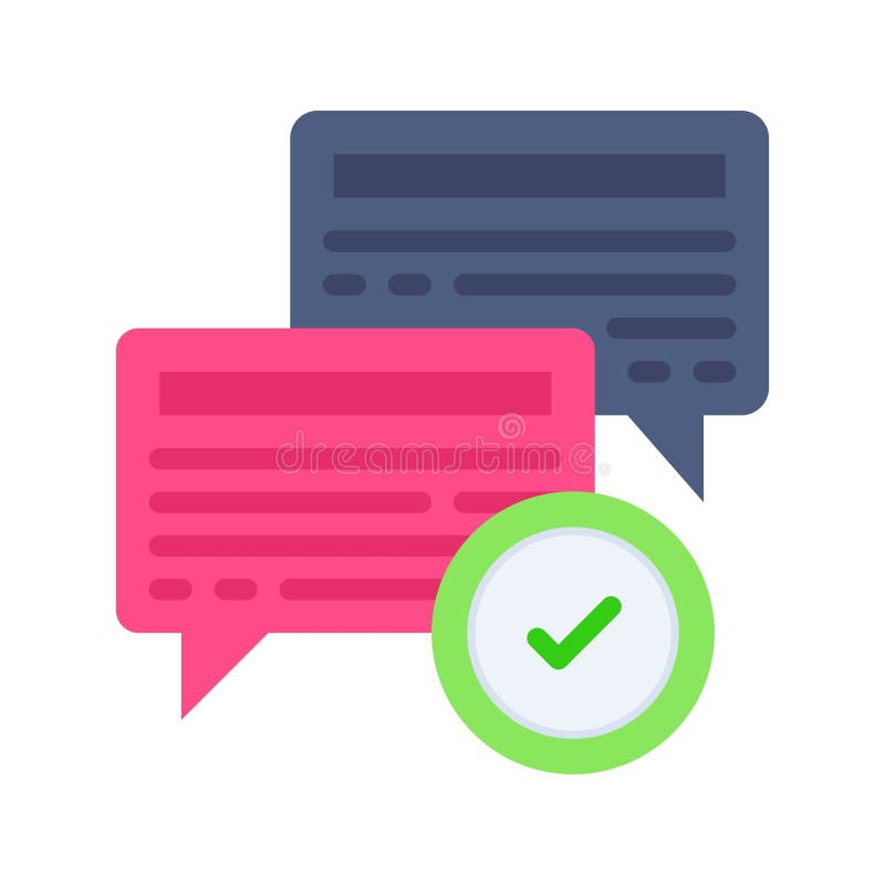 Speech Bubble Approved Icon Image. Stock Vector - Illustration of ...