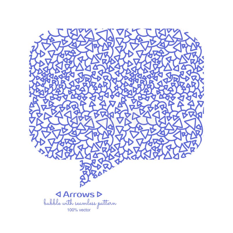 Speech Bubble with Arrows Pattern and Text Stock Vector - Illustration ...
