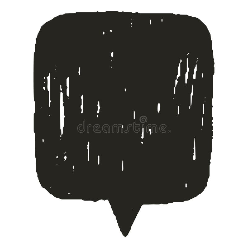 Speech Bubble Black Crayon Silhouette, Vector Cartoon Communication ...