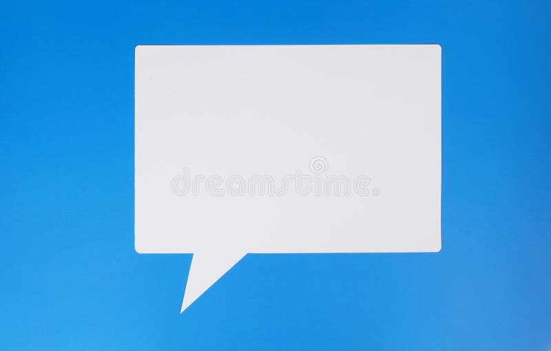 Speech Bubble on Blue Background Stock Photo - Image of talk, chat ...