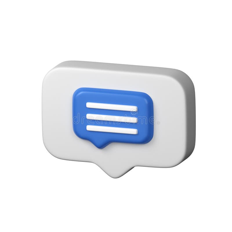 Speech Bubble with Blue Comment Symbol on White. Symbol of Comment ...