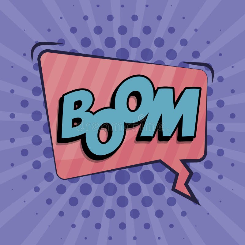 Speech Bubble with Boom Word Comic Pop Art Stock Vector - Illustration ...