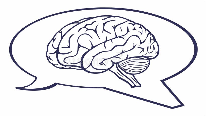 Speech Bubble Brain Heart, Talking Mind Love, Cognitive Affection ...