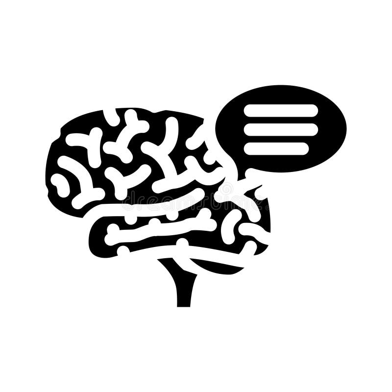 Speech Bubble Brainstorm Glyph Icon Vector Illustration Stock ...
