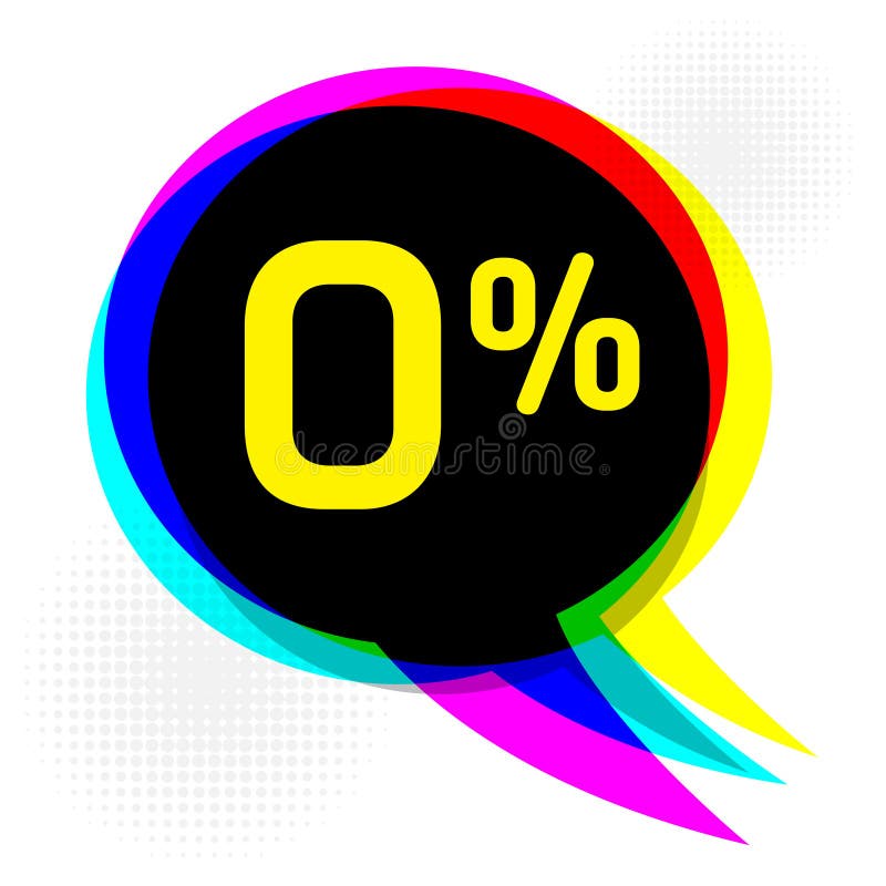 Zero Percent Icon, Cartoon Style Stock Vector - Illustration of ...