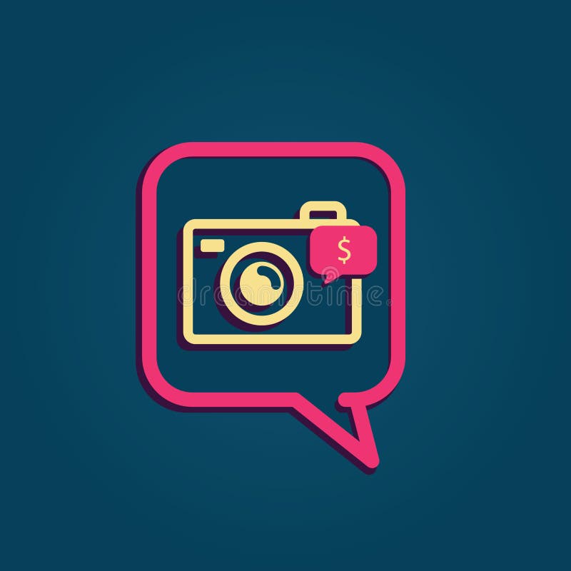 Speech Bubble with Camera. Vector Illustration Decorative Design Stock ...