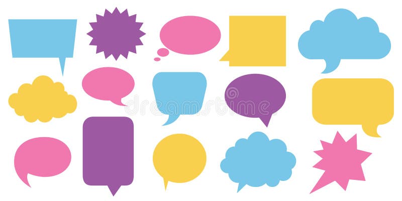 Speech Bubble. Cartoon Comic Talk , Chat Comment and Dialogue Shape ...