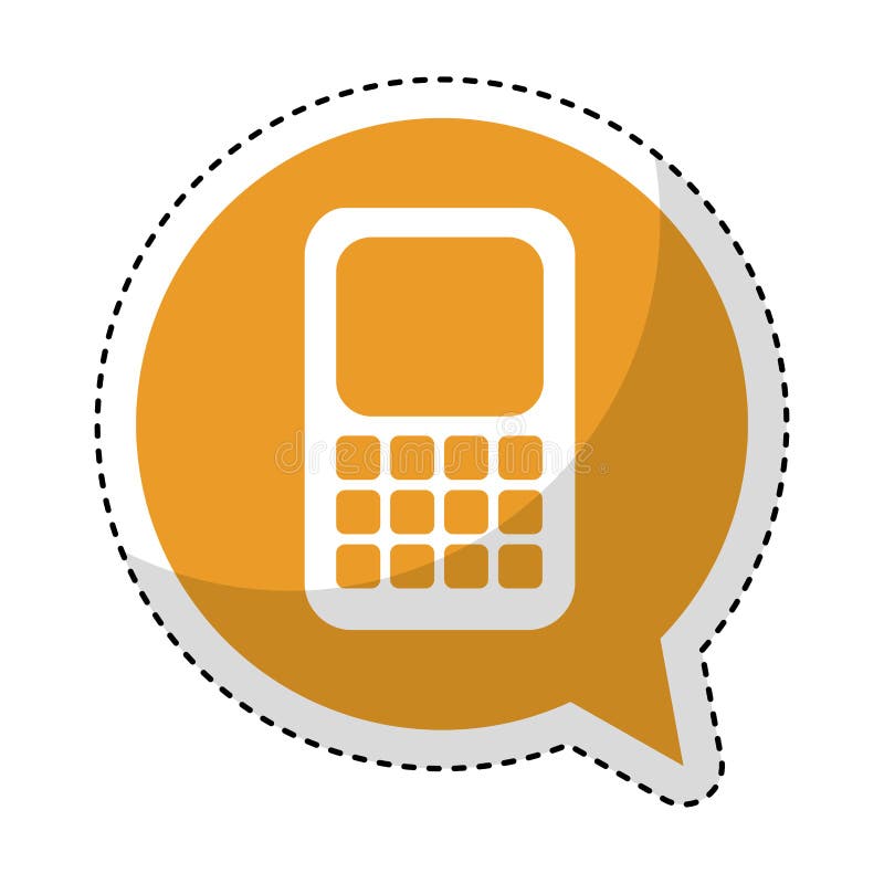 Speech Bubble with Cellphone Icon Stock Vector - Illustration of simple ...