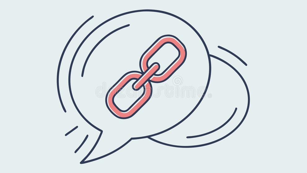 A Speech Bubble with a Chain Link Icon for Hyperlink Vector Design ...