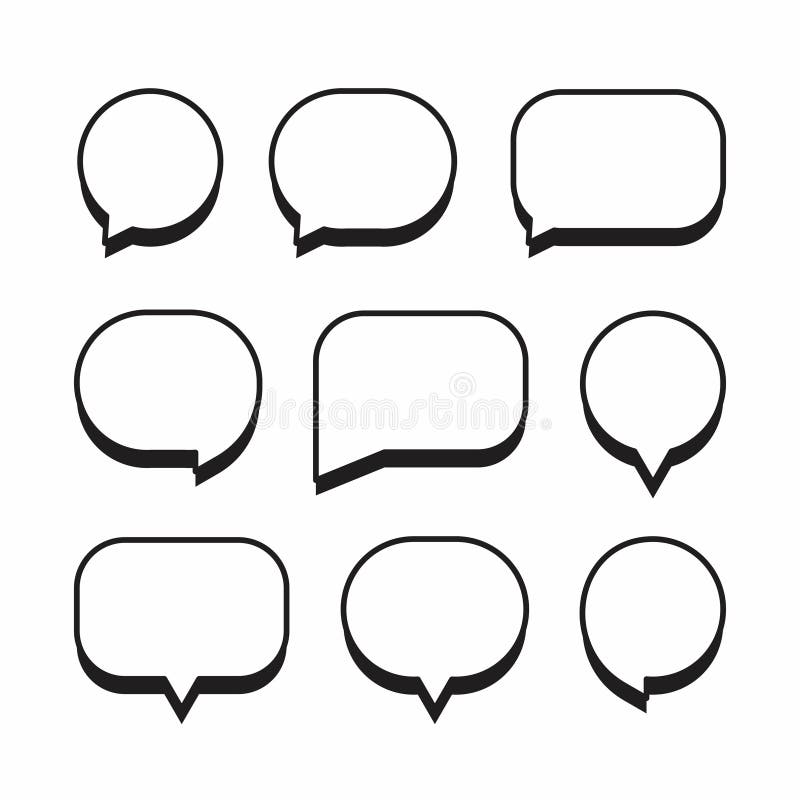 Speech Bubble Chat Icon Collection Set Poster and Sticker Concept ...
