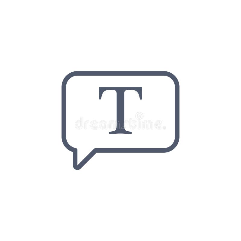 Speech Bubble, Chat Icon Linear Style. Minimalism Style. Letter F for ...