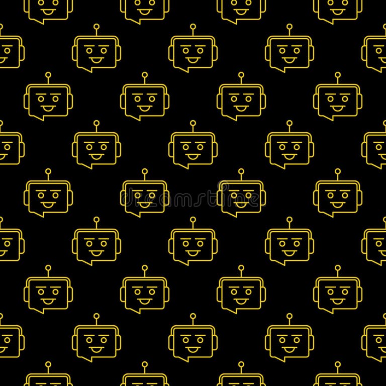 Speech Bubble Chatbot Vector Concept Dark Line Seamless Pattern Stock ...