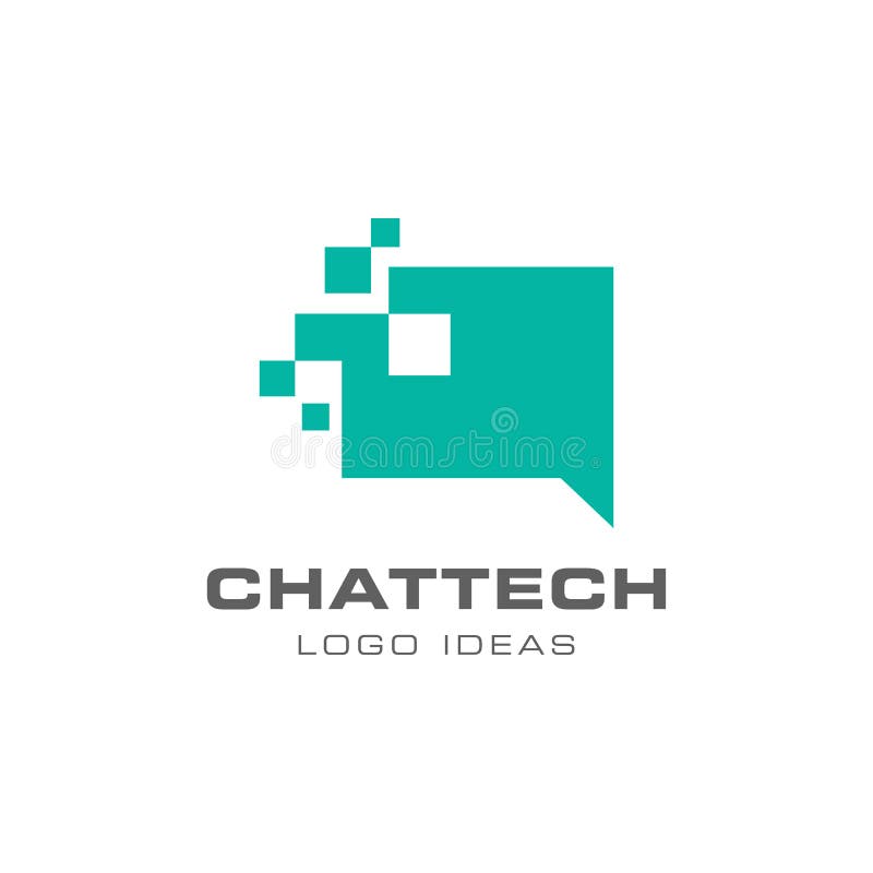 Speech Bubble Chatting Technology Logo Vector Design Template. Stock ...