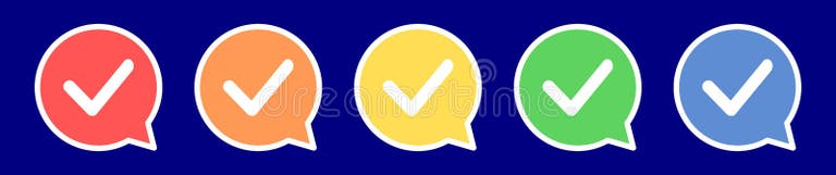Speech Bubble Check Mark Icon. Confirmation Icon in Various Colors ...