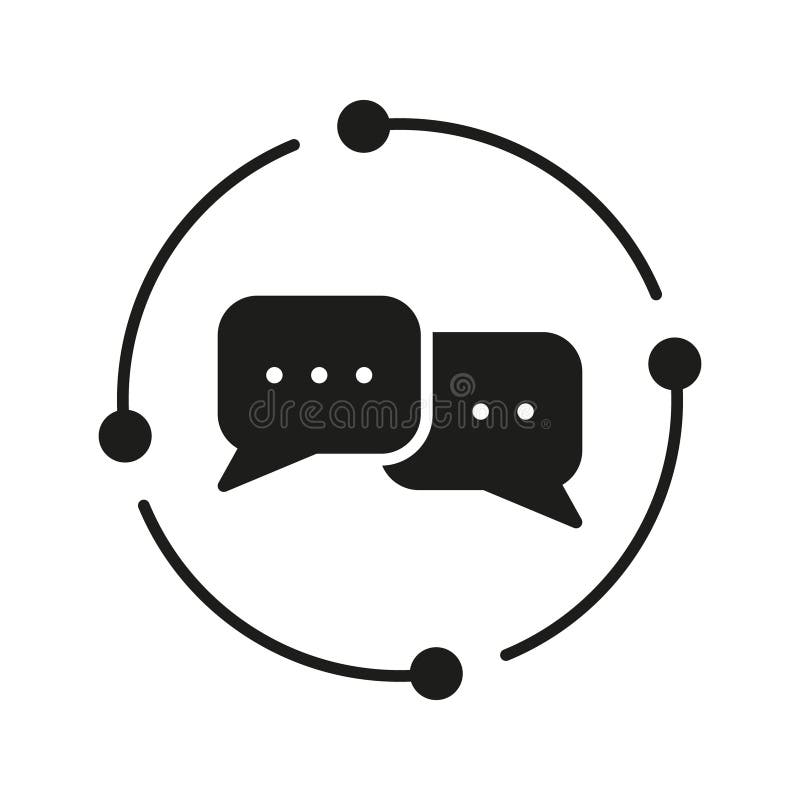 Speech Bubble in Circle Silhouette Icon. Conversation, Talk ...