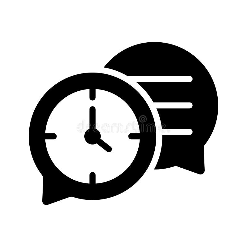 Speech Bubble with a Clock Indicating Scheduled Chats Stock ...