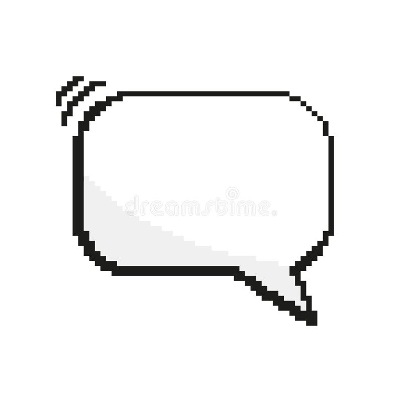 Speech Bubble Cloud. Empty Pixel Speech Bubble Message Dialogue for ...