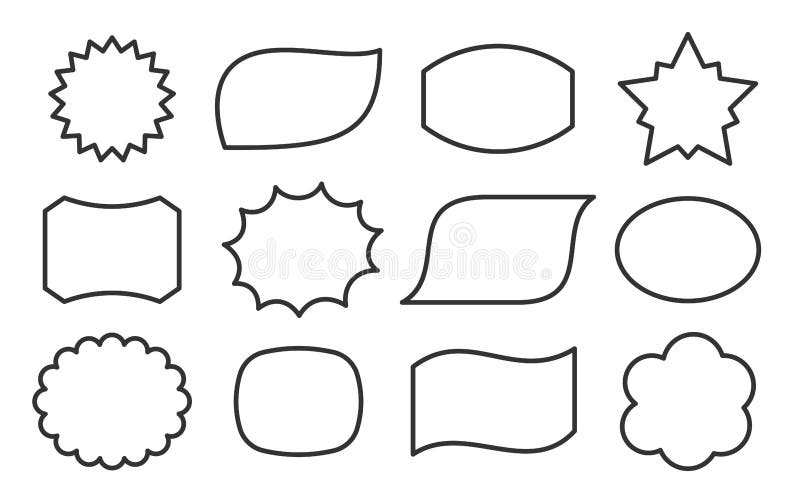 Speech Bubble Cloud Shape Price Tag Label Frame Stock Vector ...