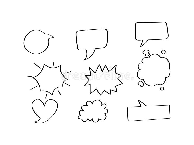 Speech Bubble Collection. Talk Bubble Stock Illustration - Illustration ...