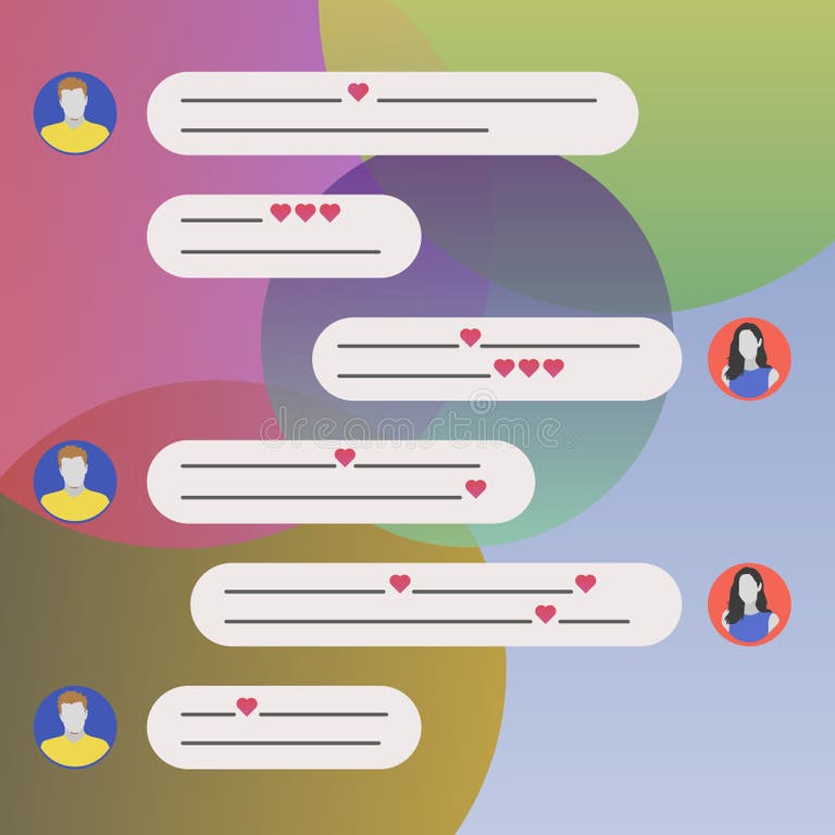 Speech Bubble on Colored Gradient Circles. Chat Dialog Boxes Stock ...
