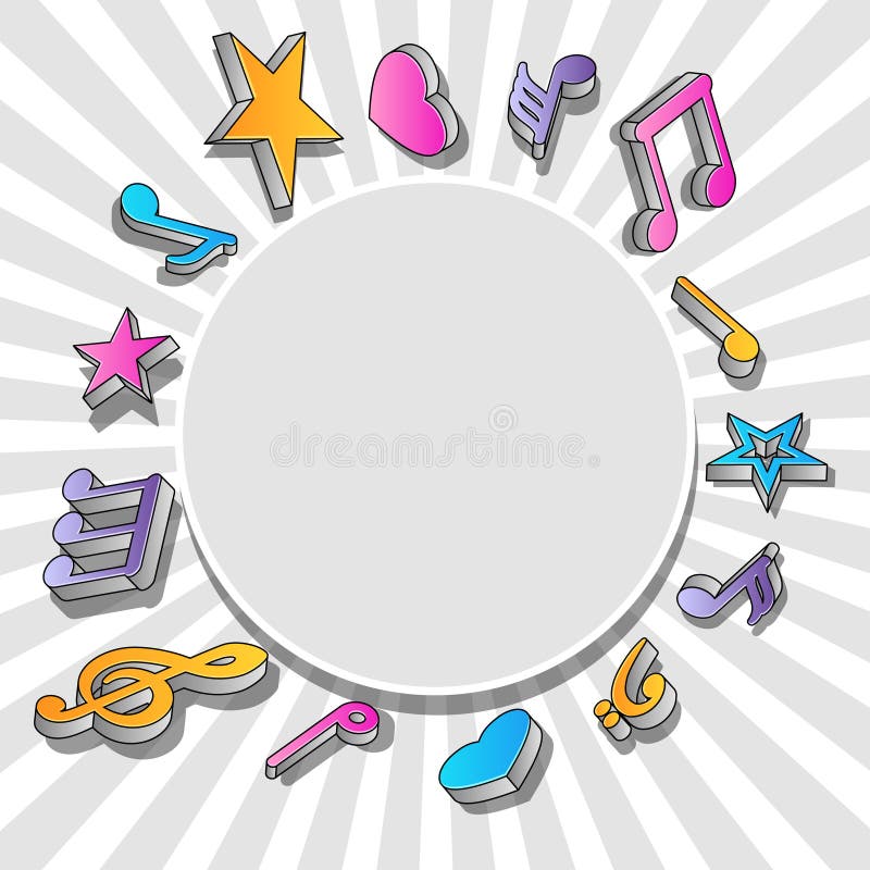 Speech Bubble with Colorful Music Notes Stock Vector - Illustration of ...