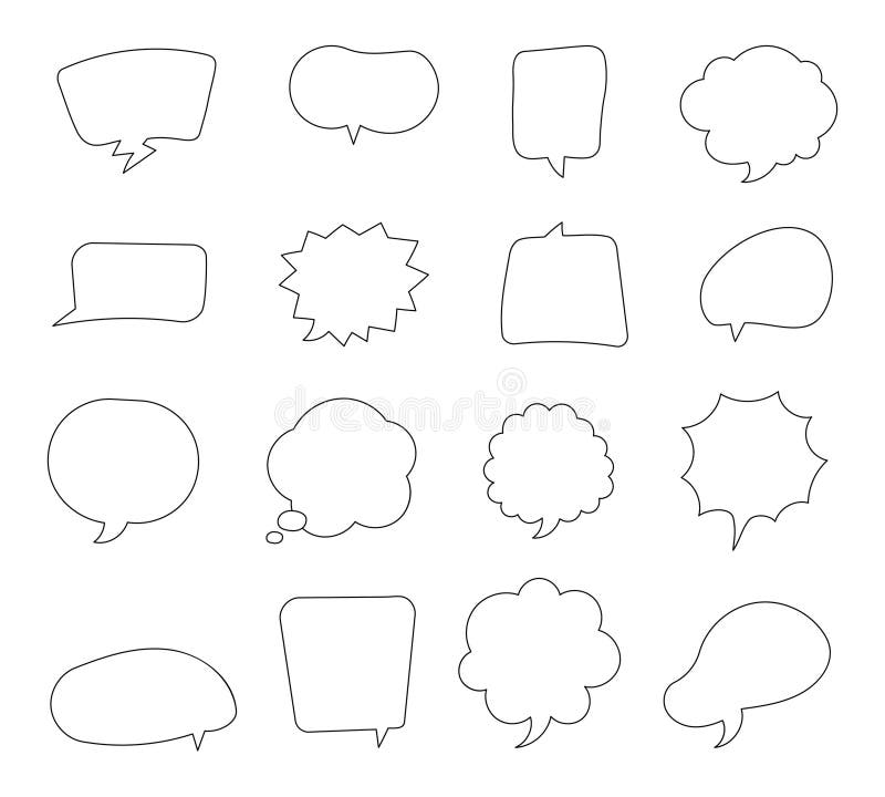 Speech Bubble. Coloring Page Stock Vector - Illustration of note, group ...