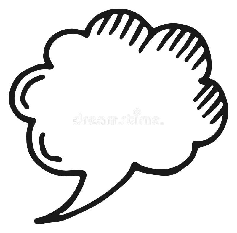 Speech Bubble in Comic Doodle Style. Message Cloud Sketch Stock Vector ...
