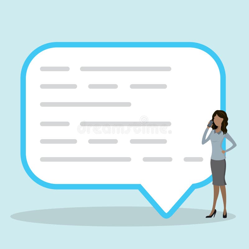 Speech Bubble for Comment and Reply People,Female Using Smart Phone ...
