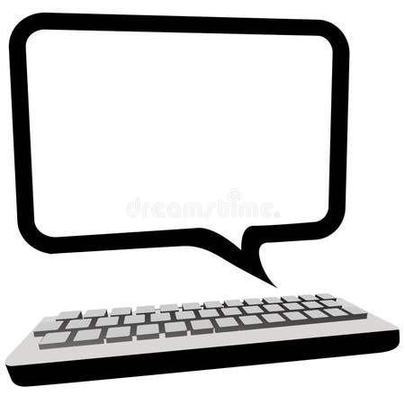 Speech Bubble Communication Computer Monitor Stock Vector ...