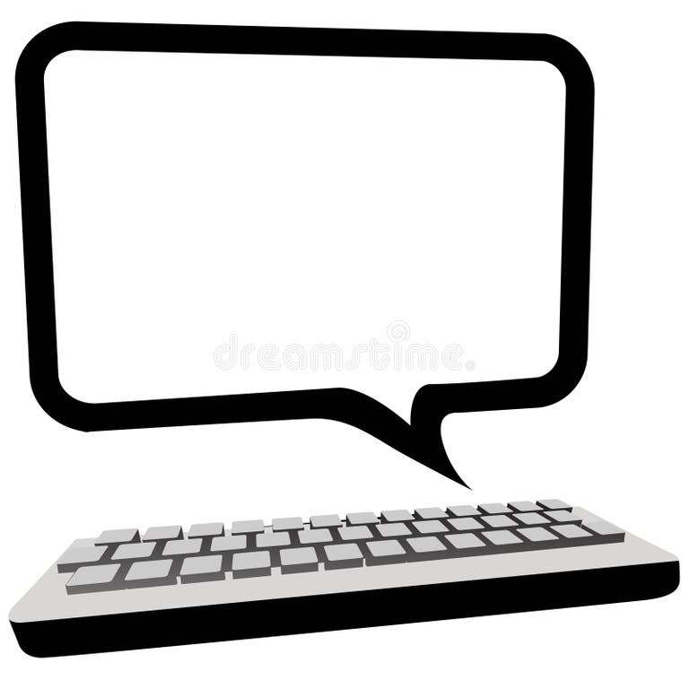 Speech Bubble Communication Computer Monitor Stock Vector ...