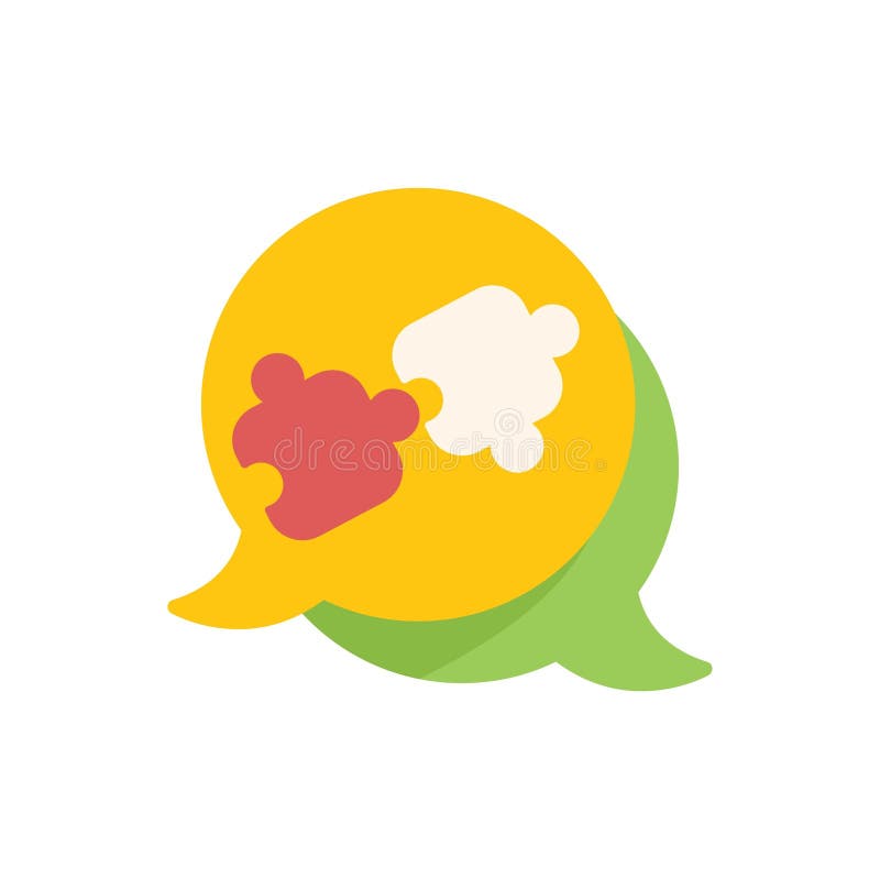 Speech Bubble Connecting Puzzle Pieces Teamwork Collaboration Icon ...