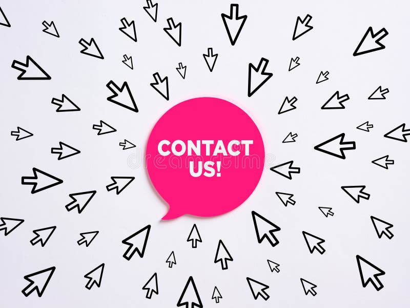 Speech Bubble with Contact Us Message. Customer Service and Support ...