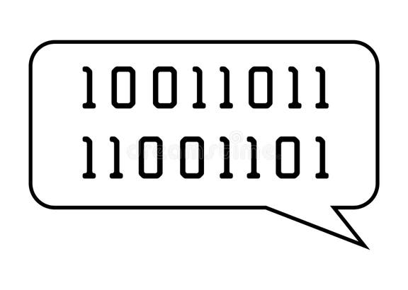Binary Code Speech Bubble for Digital Communication and Technology Concepts Stock Vector ...