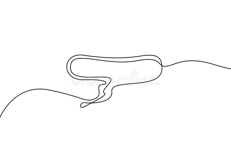 Speech Bubble Continuous Line Drawing. Black Isolated Linear Template ...
